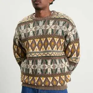 BEAMS Fair Isle Crew Neck Jumper