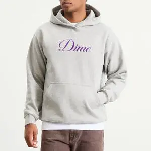 DIME Cursive Hoodie - Heather Grey