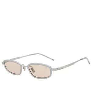 A. SOCIETY Delta Rectangle Sunglasses - Silver/light Brown