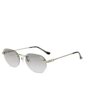 VINTAGE FRAMES COMPANY Detroit Player Rimless Sunglasses - 24kt White Gold/black Gradient