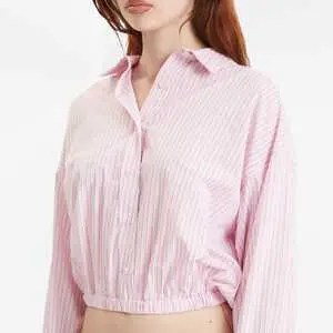 Good American Poplin Bubble Shirt