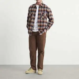 DUBBLEWARE Herringbone Fatigue Trousers - Brown