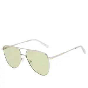 Le Specs The Duke Aviator Sunglasses - Silver/sage Mono
