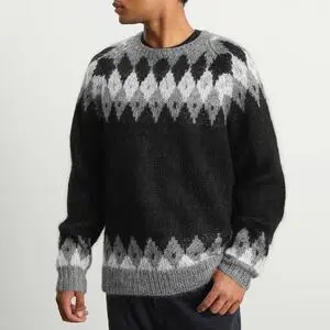 NOMARHYTHM TEXTILE Hand Knit Snowflake Sweater