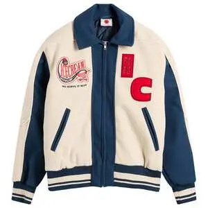 ICECREAM Checkout Varsity Jacket - Ecru/blue
