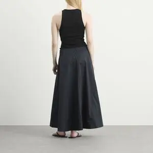 ST. AGNI Knit Bodice Asymmetrical Dress - Black