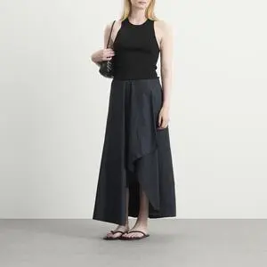 ST. AGNI Knit Bodice Asymmetrical Dress - Black