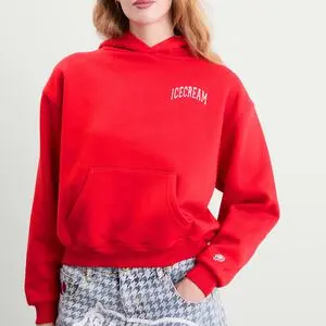 ICECREAM College Cropped Hoodie - Red