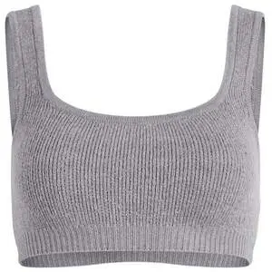 SKIMS Textured Knit Bralette - Dark Heather Grey