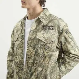 BILLIONAIRE BOYS CLUB Diamonds & Dollars Tree Trucker Jacket