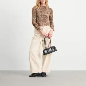 Rixo Gardenia Mila Leopard Print Top - Brown