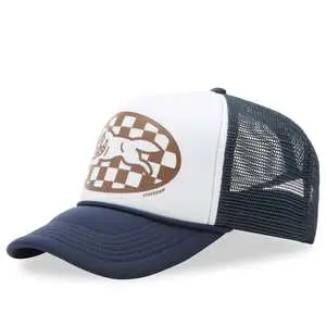 ICECREAM Checker Running Dog Trucker Cap - Ecru/navy