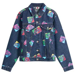 ICECREAM Running Dog Tile Denim Trucker Jacket - Indigo