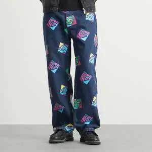 ICECREAM Running Dog Tile Loose Straight Jeans