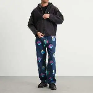 ICECREAM Running Dog Tile Loose Straight Jeans