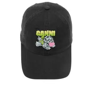 GANNI Washed Cotton Canvas Puppy Cap