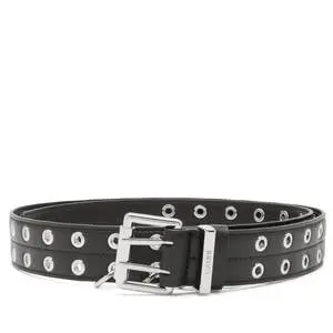 GANNI Double Eyelet Belt - Black