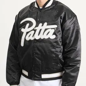 PATTA Script Logo Satin Varsity Jacket