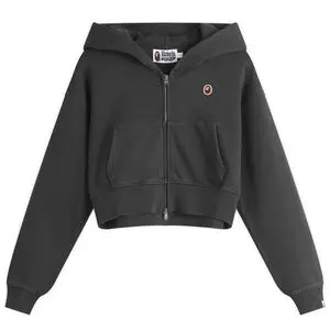 A BATHING APE Pigment Dyed One Point Crop Zip Hoodie