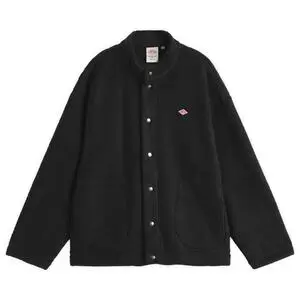 DANTON Stand Collar Fleece Jacket - Black