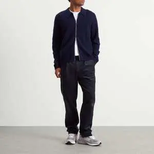WAX LONDON Friar Zip Knit Jacket - Navy
