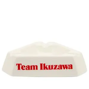 TEAM IKUZAWA Ceramic Ashtray - White/red