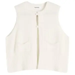 BEAMS China Button Knit Vest - Off White