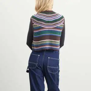 BEAMS Multi Stripe Knit Vest