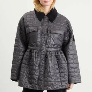 GANNI Quilted Midi Jacket - Phantom
