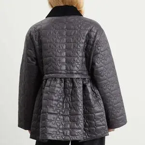 GANNI Quilted Midi Jacket - Phantom