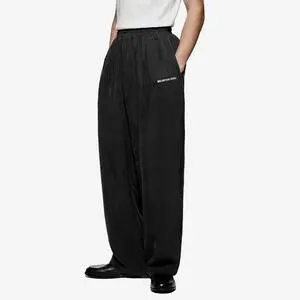 MKI MIYUKI ZOKU Sandwash Cupro Wide Leg Trousers - Black