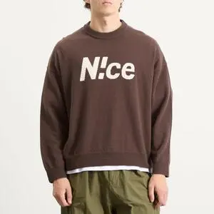 N!CE Intarsia Logo Knit Sweater
