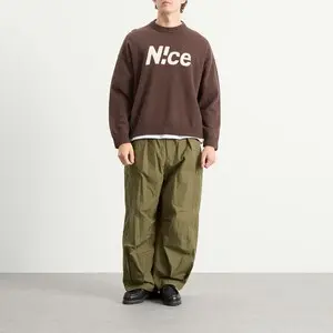 N!CE Intarsia Logo Knit Sweater