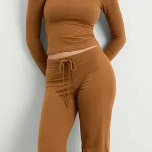 SKIMS Cotton Jersey Straight Leg Pant - Chai