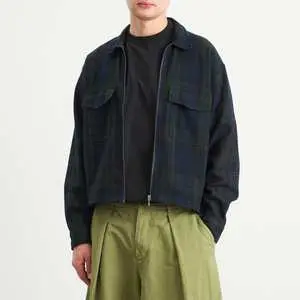 BEAMS Mesh Check Shirt Jacket