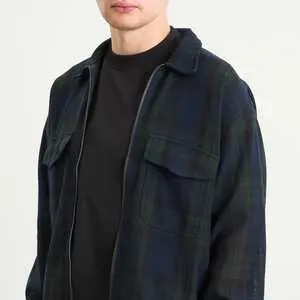 BEAMS Mesh Check Shirt Jacket