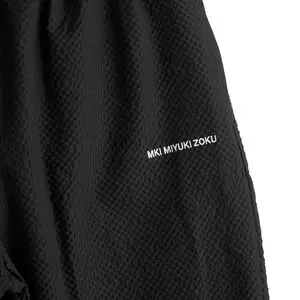 MKI MIYUKI ZOKU Seersucker Wide Leg Trousers - Black