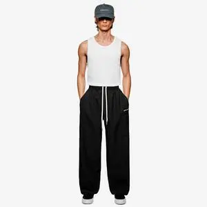 MKI MIYUKI ZOKU Seersucker Wide Leg Trousers - Black