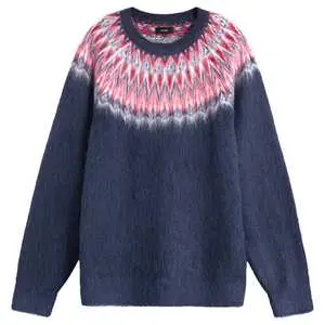 BEAMS Nordic Shaggy Crew Neck Jumper
