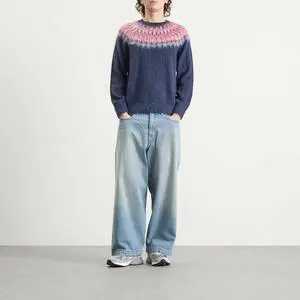 BEAMS Nordic Shaggy Crew Neck Jumper