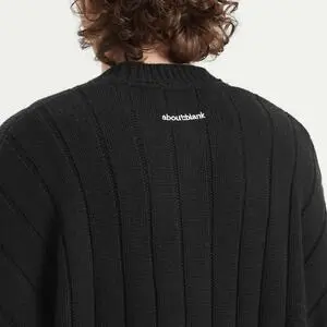 ABOUT:BLANK Rib Knit Crew - Black