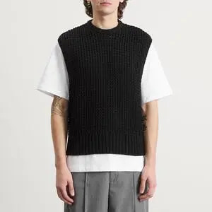 ABOUT:BLANK Moss Stitch Knitted Vest - Black