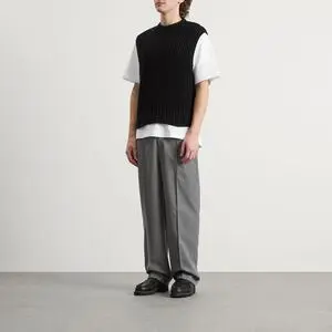 ABOUT:BLANK Moss Stitch Knitted Vest - Black