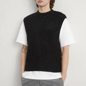 ABOUT:BLANK Moss Stitch Knitted Vest - Black