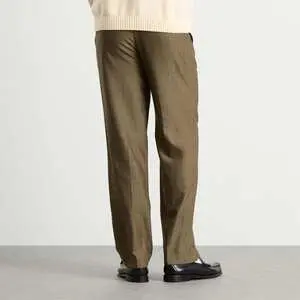 PERCIVAL Grounds Herringbone Wool Relaxed Trousers