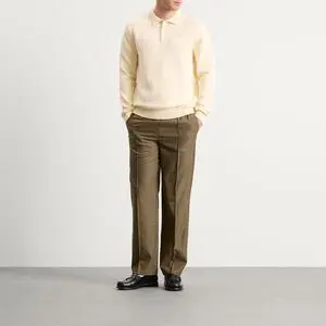 PERCIVAL Grounds Herringbone Wool Relaxed Trousers