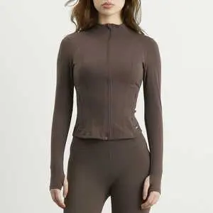 TALA Dayflex Zip Through Running Jacket - Mocha Brown