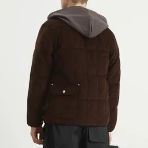 Taion Work Crew Neck Down Jacket - Dark Brown