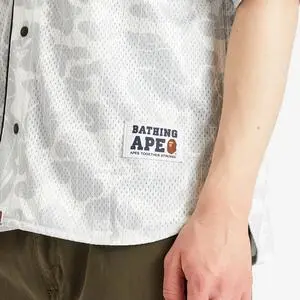 A BATHING APE Camouflage Stripe Baseball Shirt