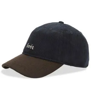 FORET Hawk Corduroy Cap - Navy/brown